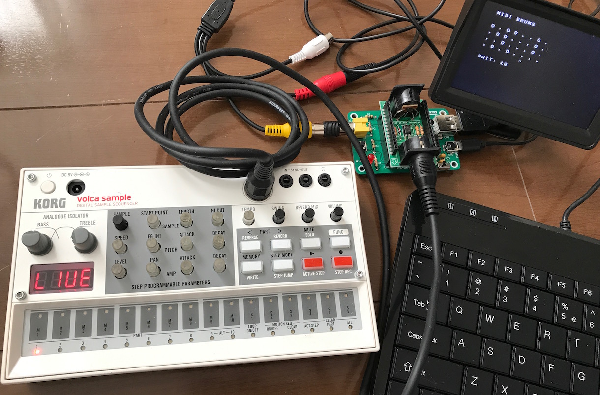 Play the volca sample by IchigoJam コンピューターで楽しむ音楽！